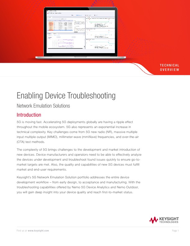 Enabling Device Troubleshooting Network Emulation Solutions PDF Asset Page | Keysight